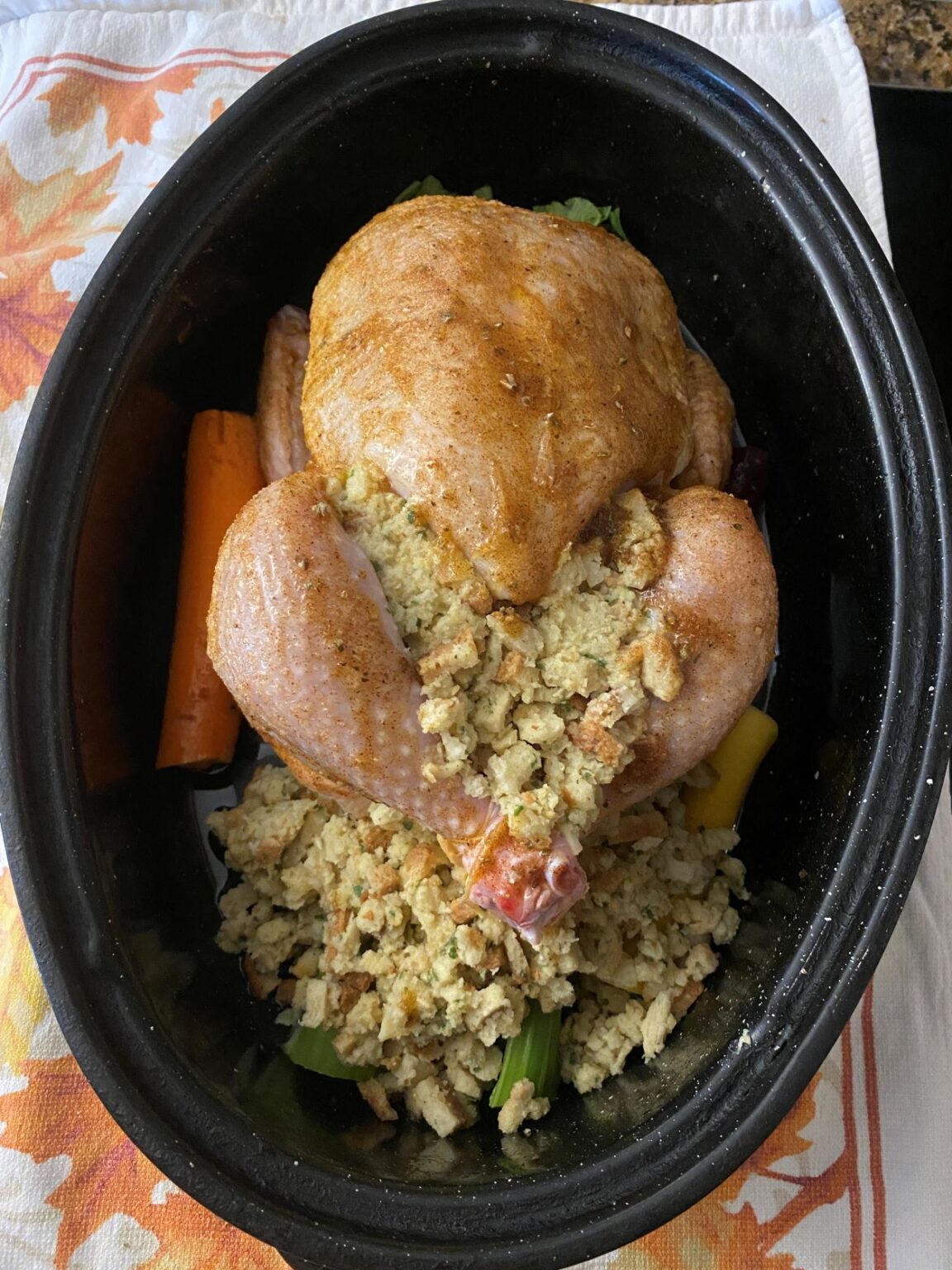 Easy Roasted Chicken with Stuffing
