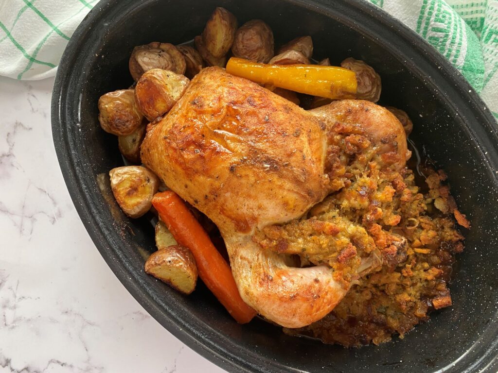 Easy Roasted Chicken with Stuffing