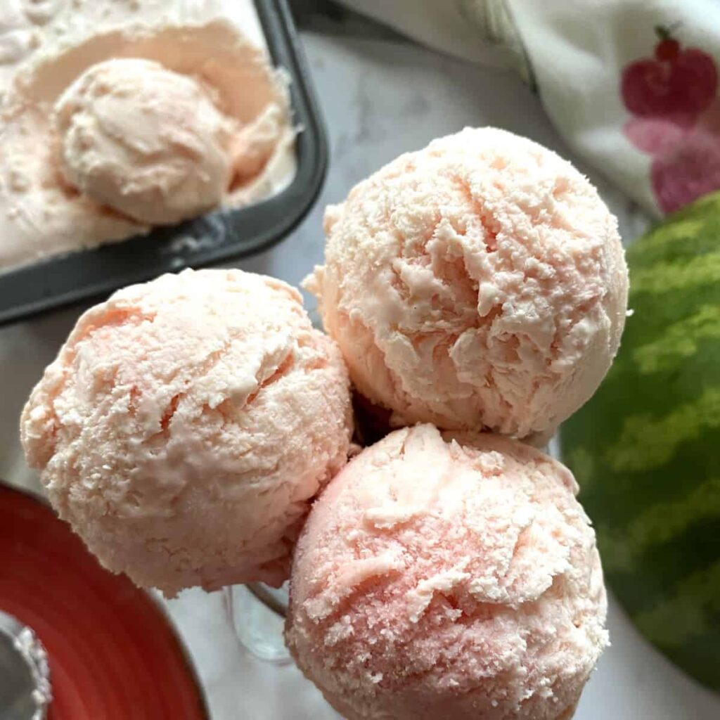 Watermelon Ice Cream without an Ice Cream Maker