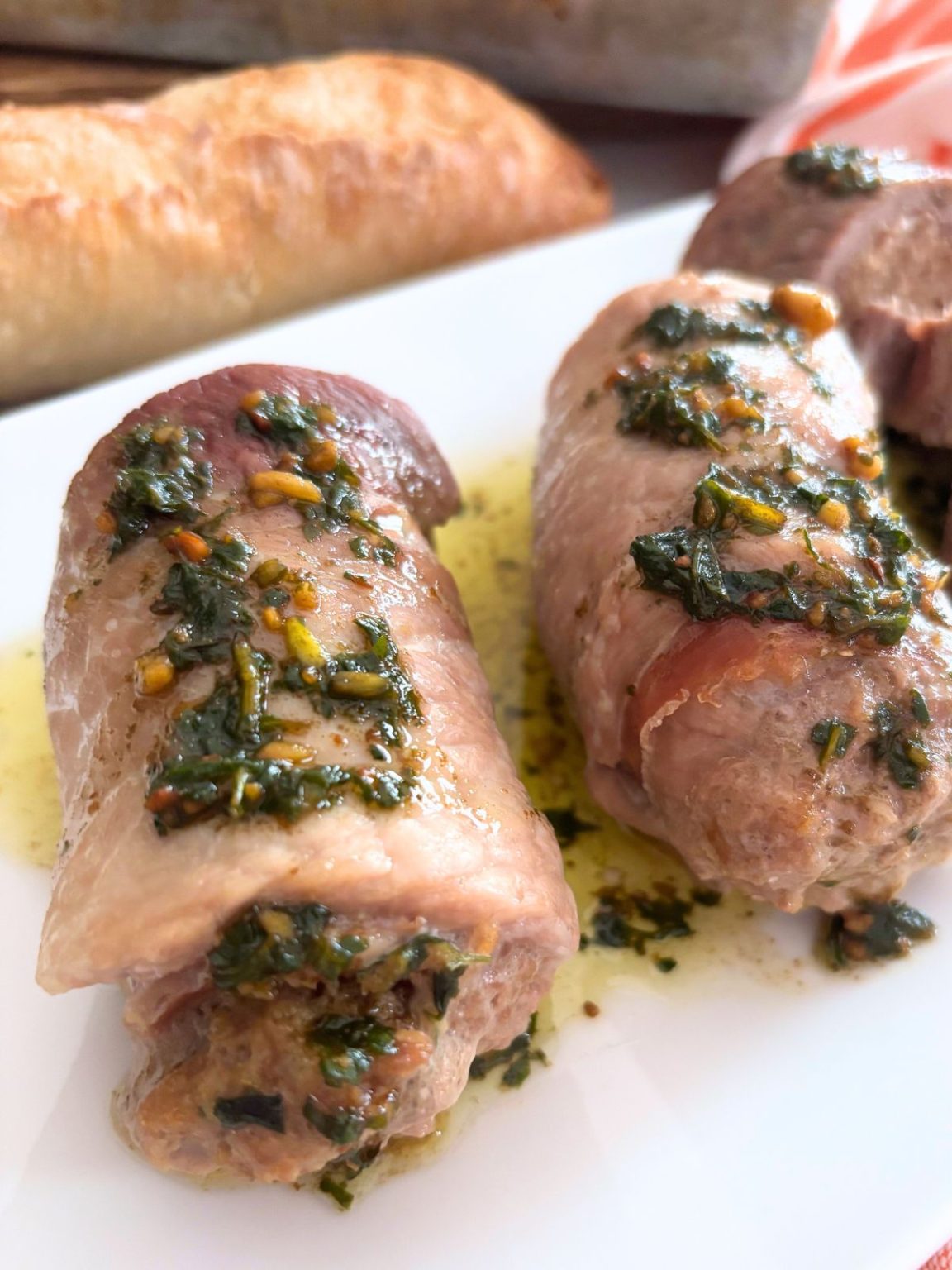 Italian Pork Braciole Stuffed with Prosciutto & Ground Beef